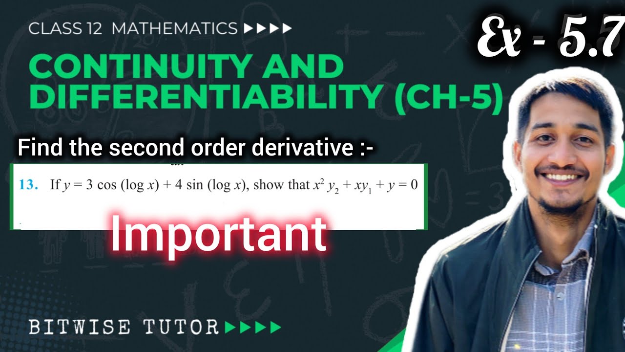 If x = 3 cos (log x) + 4 sin (log x) show that x²y2 + xy1 + y = 0 - YouTube