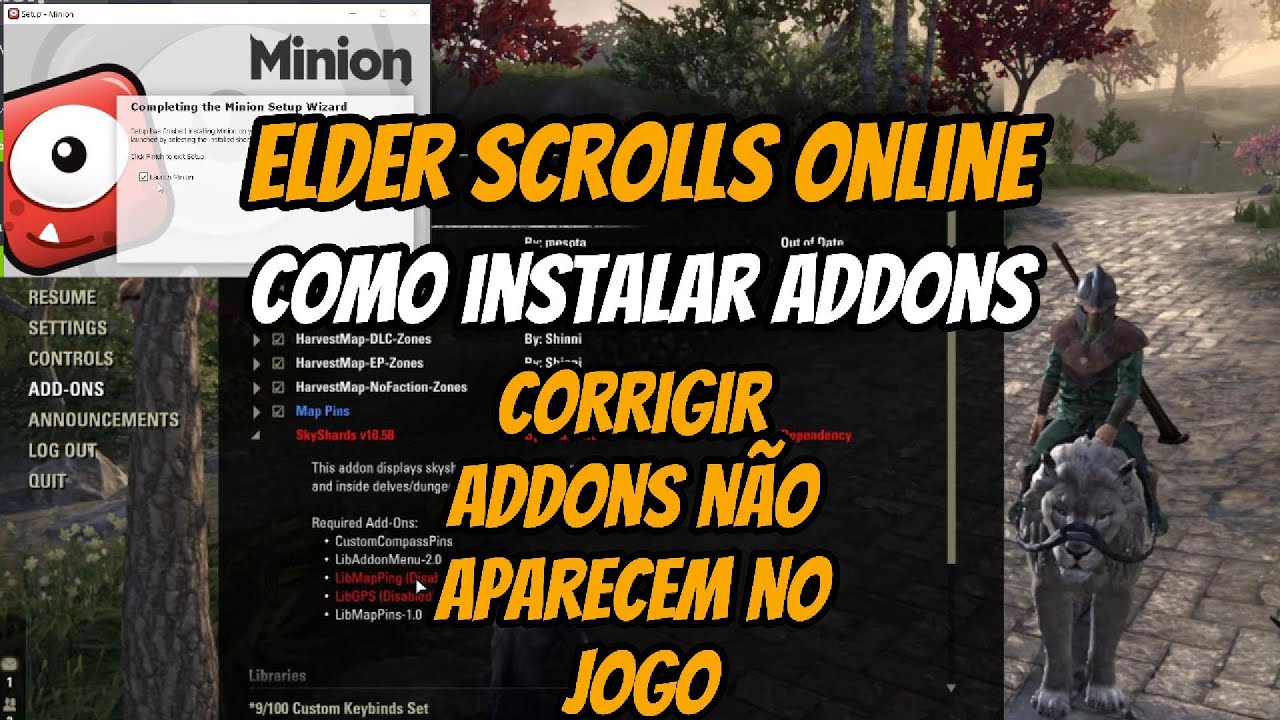 Como instalar addons elder scrolls online corrigir problema AddOns não ...