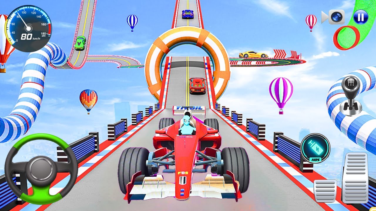 SPIDER MAN!on Formula Car 🏎 Mega Ramp Stunts - Android Gameplay - YouTube