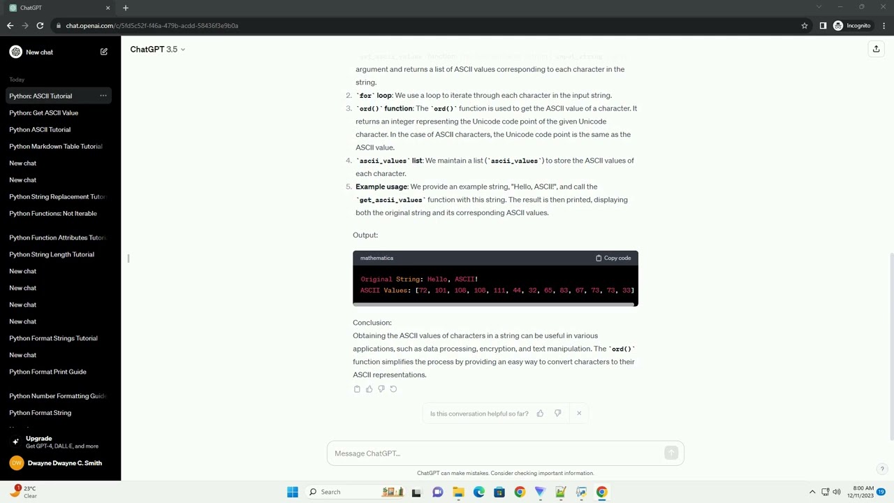 Python Get Ascii Value Of String YouTube Python Get Ascii Value Of String YouTube