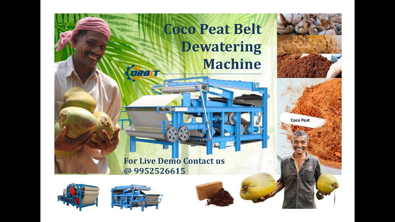 Coco peat dewatering machine 9952526615 - YouTube