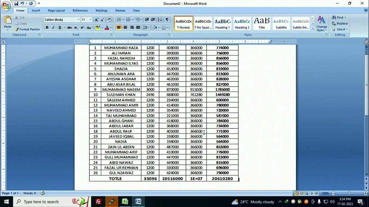 type in ms excel auto type in word Excel Formula RM TECH INFO - YouTube