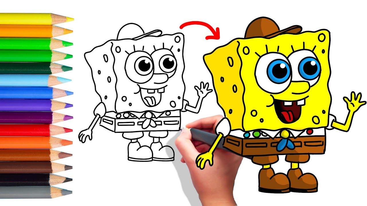 How To Draw a Sponge Bob ? easy step by step - YouTube