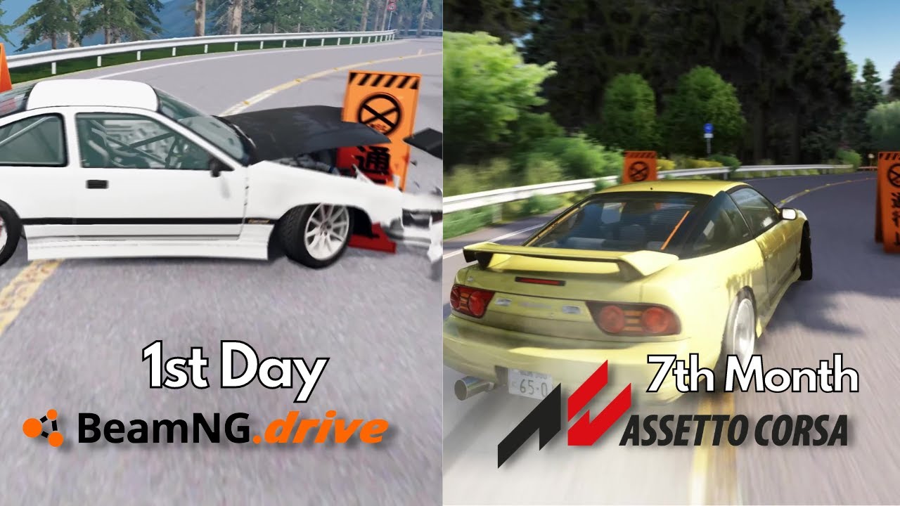 BeamNG First Timer x Assetto Corsa Drifting Comparison - YouTube