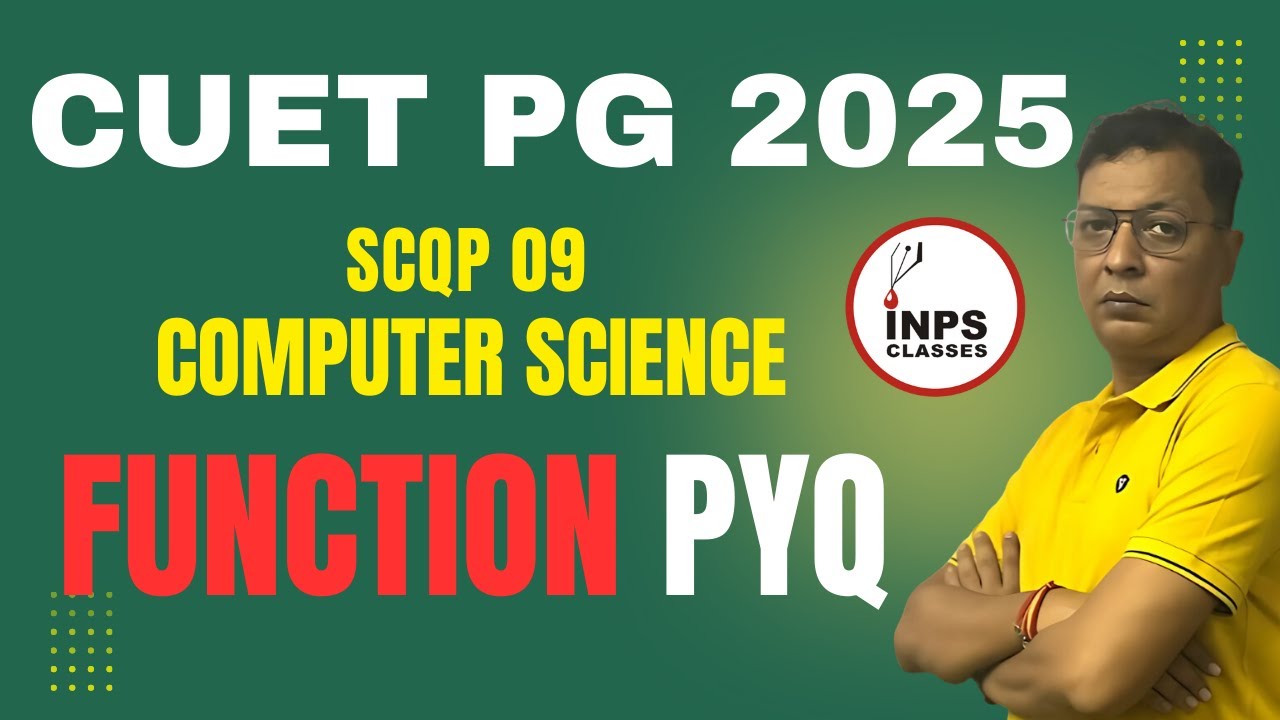 CUET PG | Functions PYQs | SCQP 09 | Most Important Problems | By Nitin ...