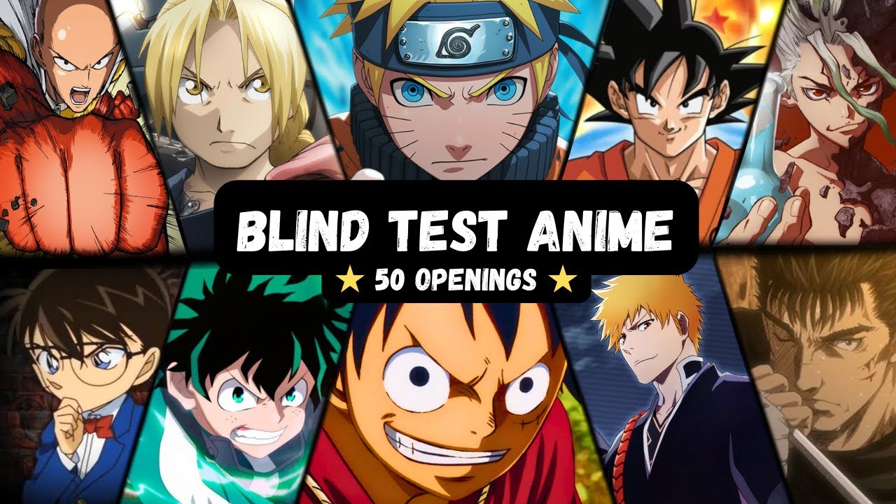 BLIND TEST ANIME - 50 OPENINGS (FACILE/MOYEN) - YouTube