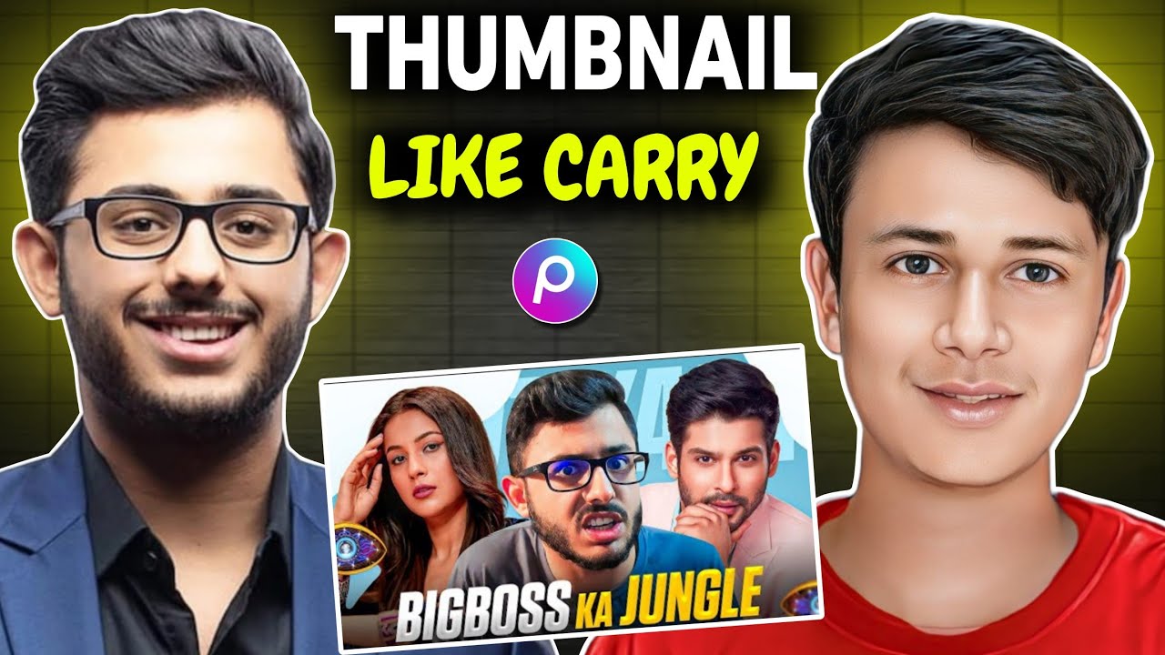 Make Roasting Video Thumbnail Like CARRYMINATI in Picsart Full Tutorial in Hindi || - YouTube