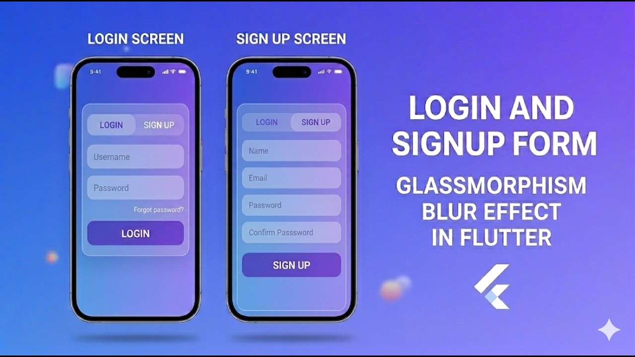 Animated Transparent login and signup UI Design - Flutter UI Design ...