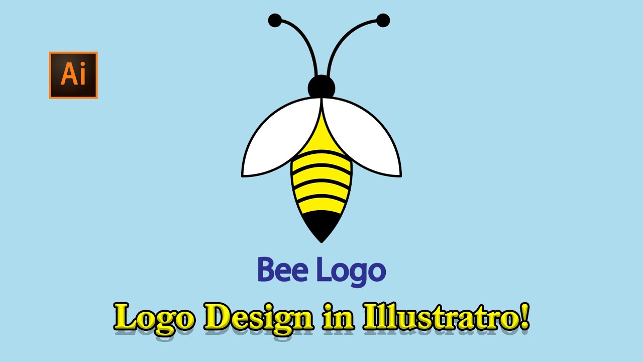 How to Design a Bee Logo in Adobe Illustrator | Step-by-Step Tutorial ...