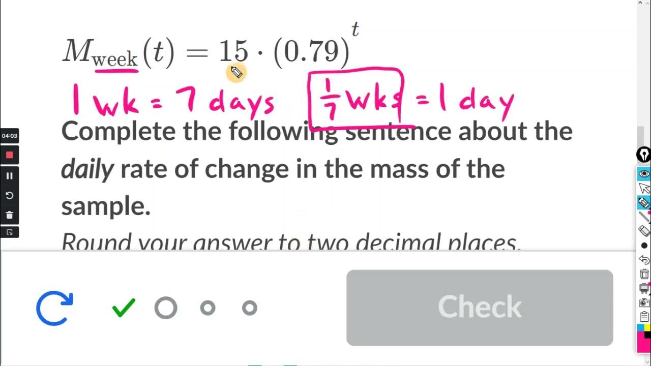 Interpret change in exponential models - changing units : Khan Academy ...