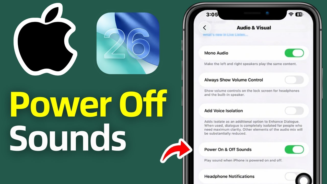 How To Enable or Disable iPhone Power Off Sounds! (2025) - YouTube