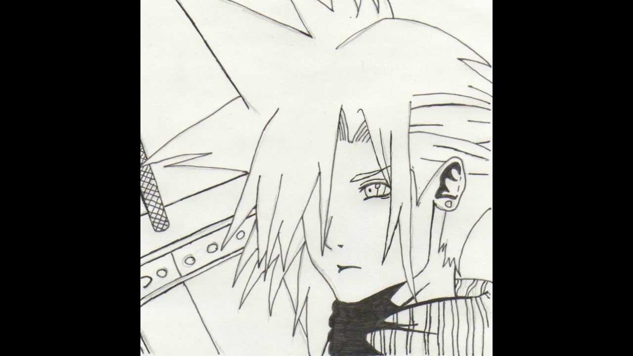 Drawing Cloud Strife step by step - YouTube