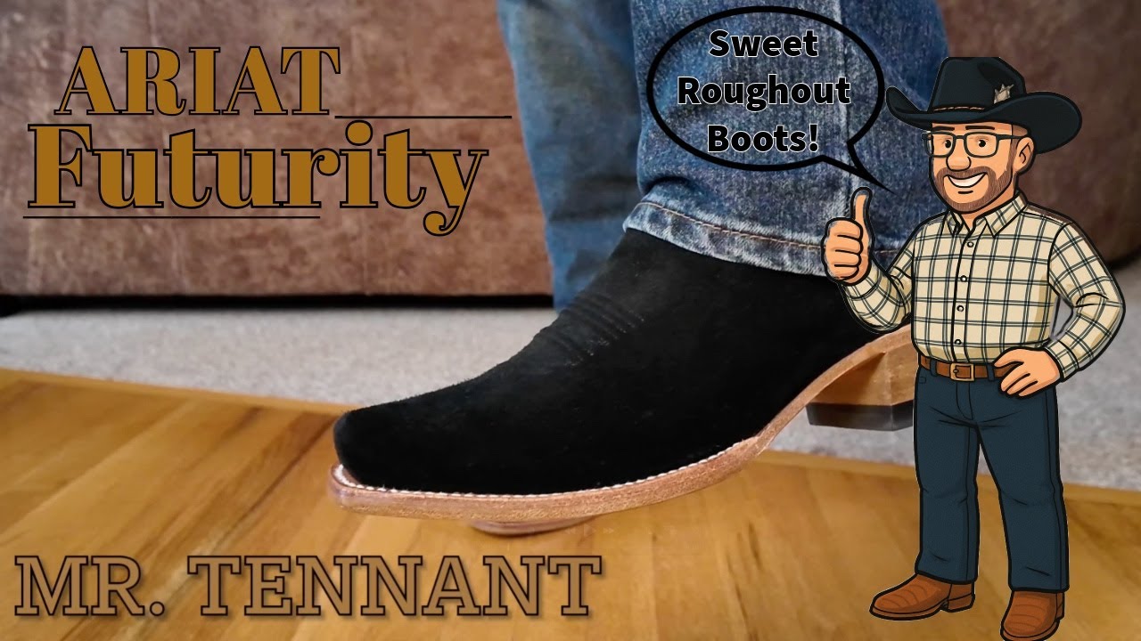 Ariat Futurity Showman Cowboy Boot Black Roughout Full Review - YouTube