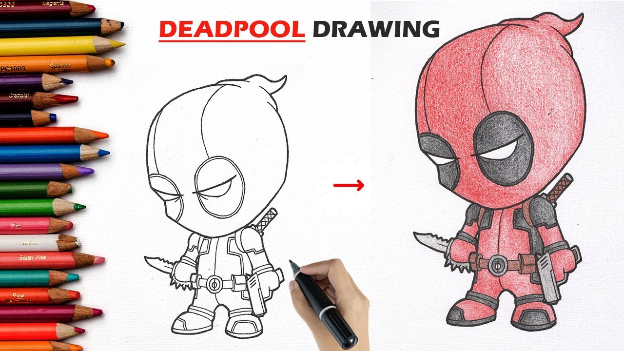 How to Draw Deadpool | Marvel | Step-by-Step With color Tutorial # ...