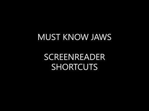 Important and Useful must know shortcuts In jaws screenreader - YouTube