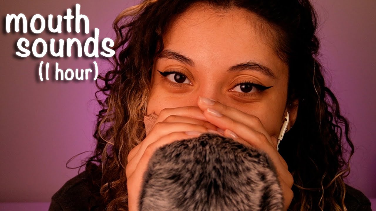*1 HOUR* Wet Mouth Sounds (100% sensitivity background asmr + fluffy ...