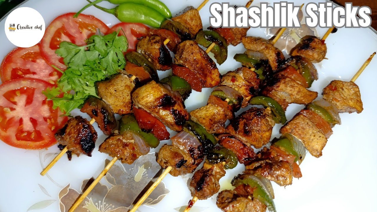 Chicken Shashlik Sticks | Chicken Sticks Recipe | Shashlik Sticks ...