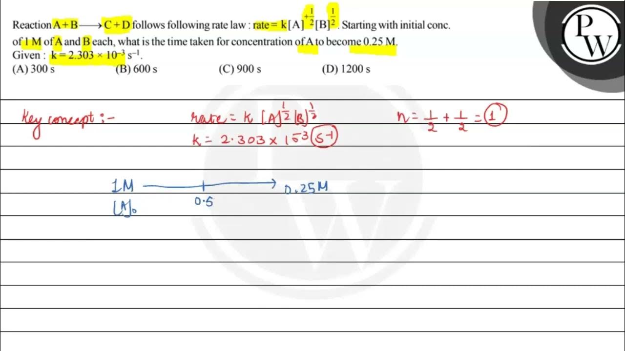 Reaction \( \mathrm{A}+\mathrm{B} \longrightarrow \mathrm{C}+\mathr... - YouTube