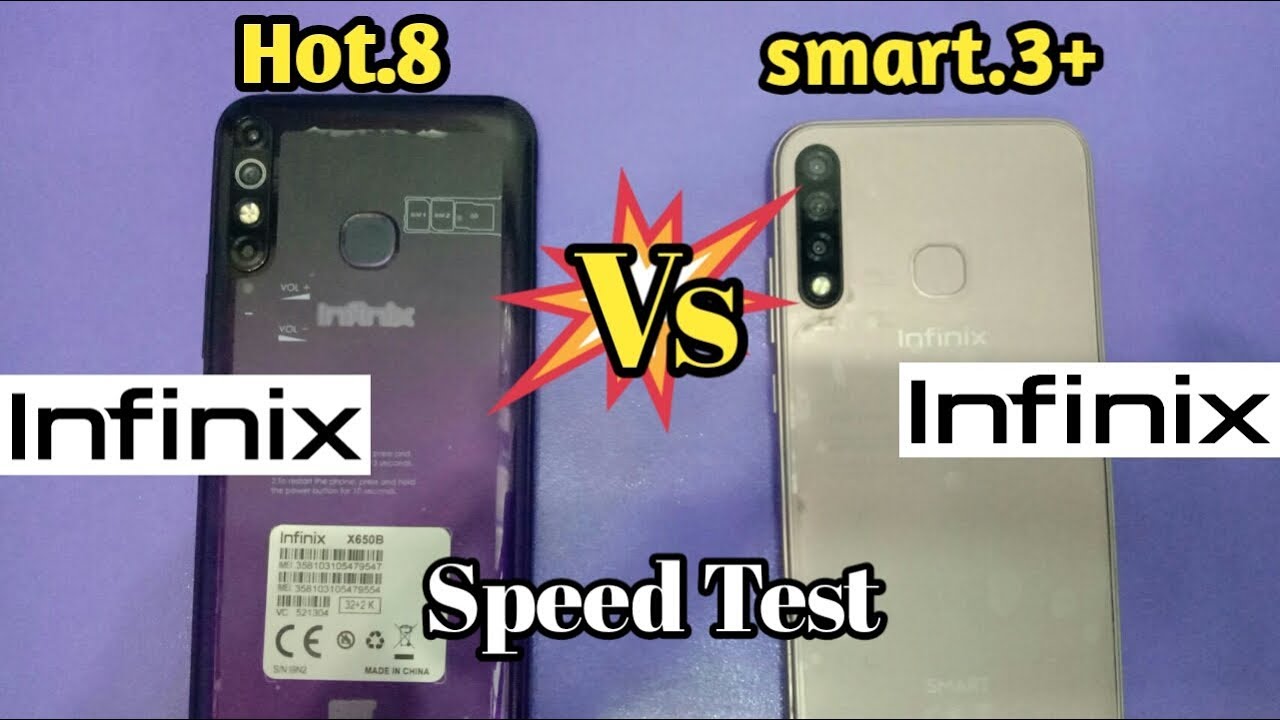 infinix hot 8 vs infinix smart 3 plus speed test and comparison - YouTube