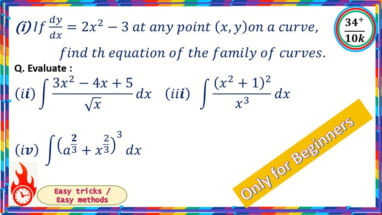 34 SNDEY Ex 5 for Beginners: Learn integral from here. - YouTube