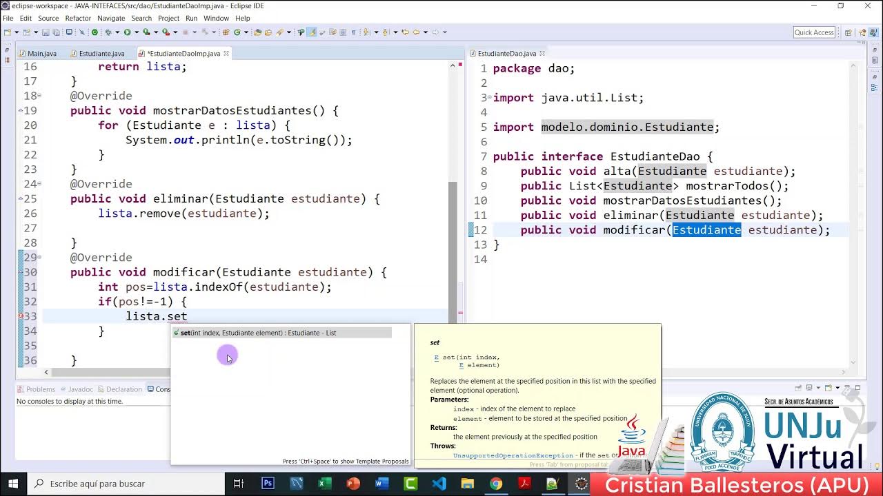 como crear Interfaces e Implementarlas en una Clase en JAVA UNJU ...