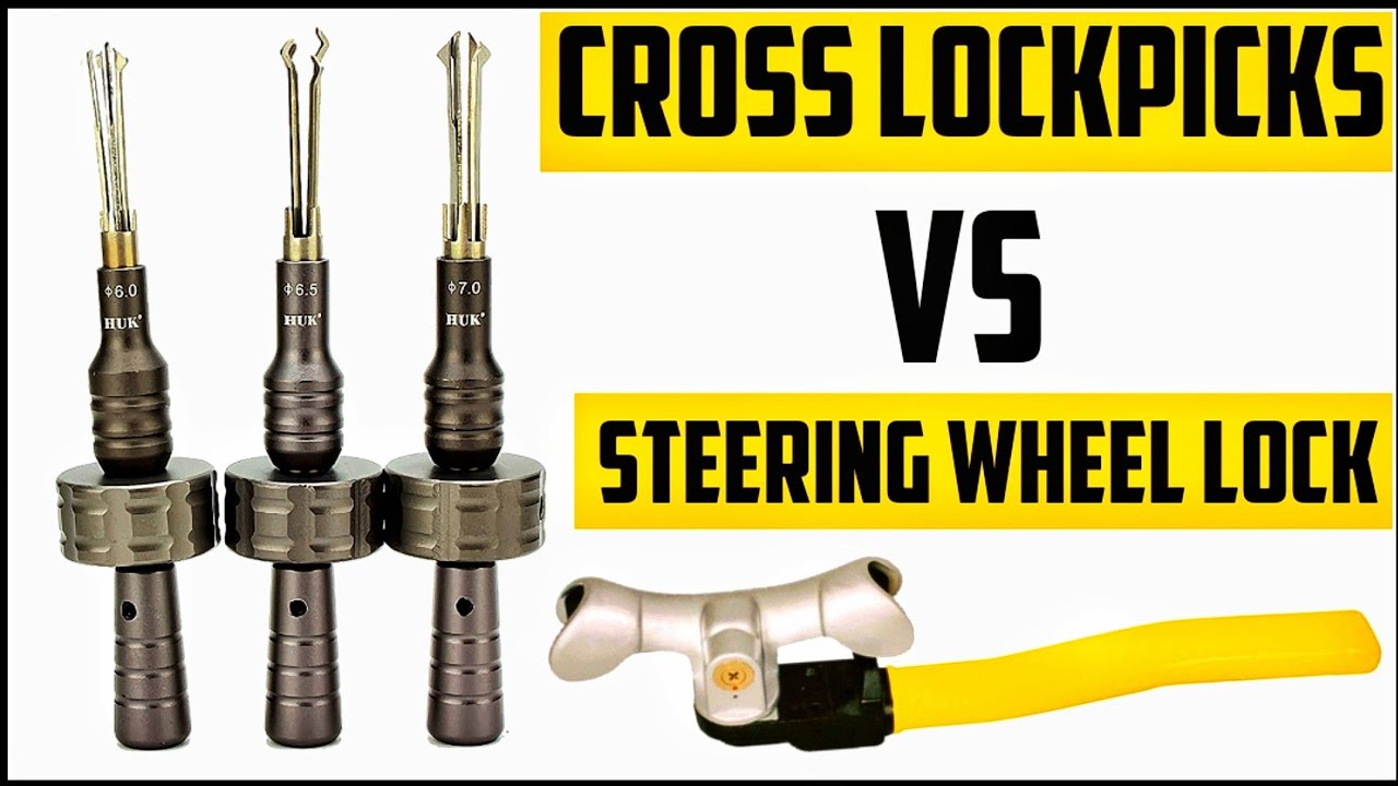 [25] HUK Cross/Cruciform Lockpicks VS Steering Wheel Lock - YouTube