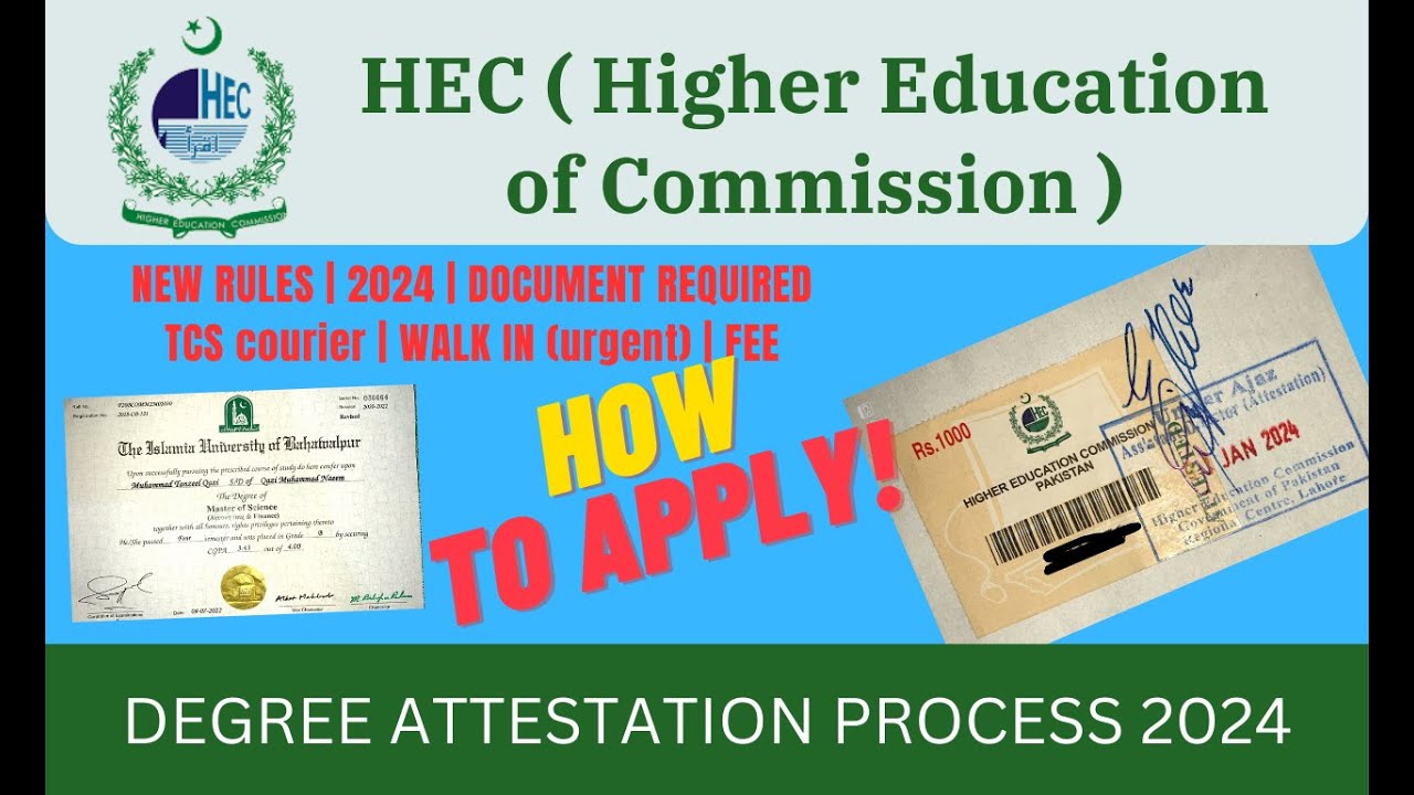 HEC Degree Attestation Process | TCS or Walk-in(Document Required ...