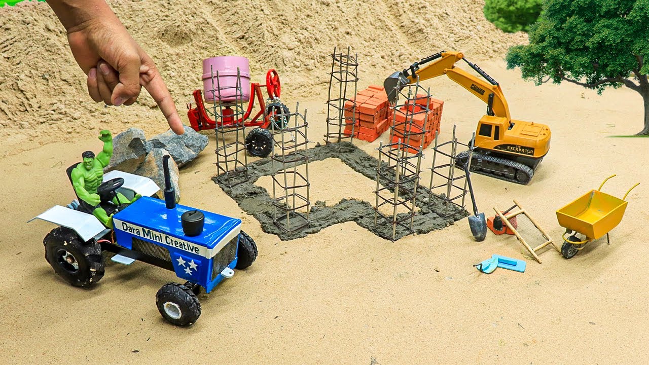 Diy Tractor making Concrete Mixture Machine House construction Science ...
