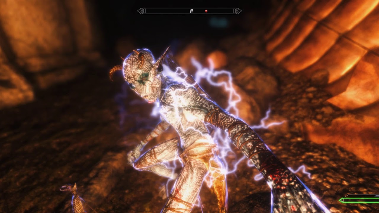 Skyrim ULTRA graphic killing dragon in blackreach - YouTube