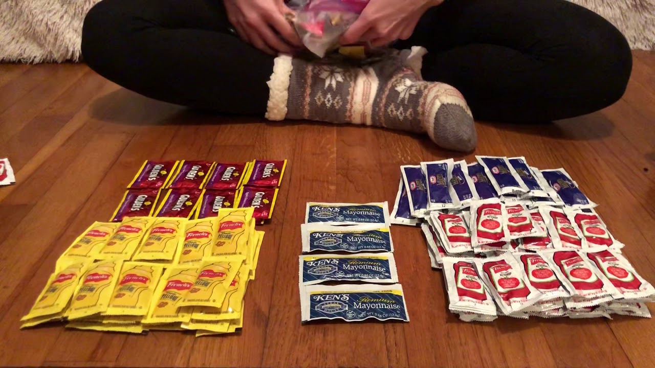 ASMR sorting condiment packets - YouTube
