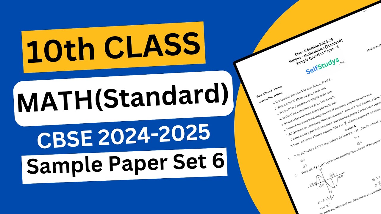 CBSE Class 10 Maths Standard Sample Paper 2024-25 | Score 95%+ with ...