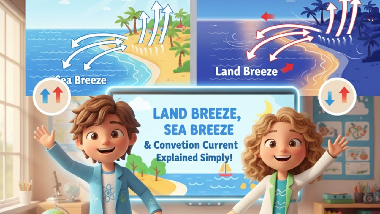 "Land Breeze vs Sea Breeze 🌊 | Convection Current Explained with ...