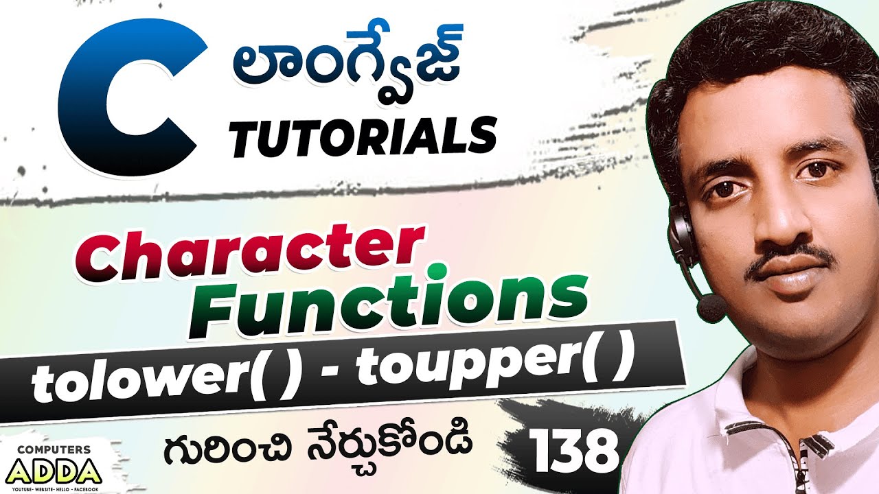 138👉Two Dimensional Array in C-Language Telugu || Character Functions -3 || ToLower & ToUpper ...
