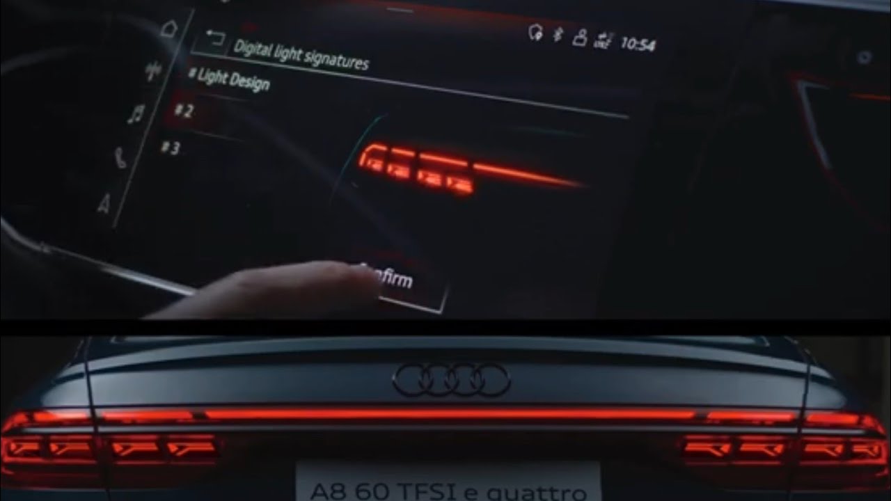 😱 Audi A8 incredible Digital Matrix LED Headlights with Digital ...