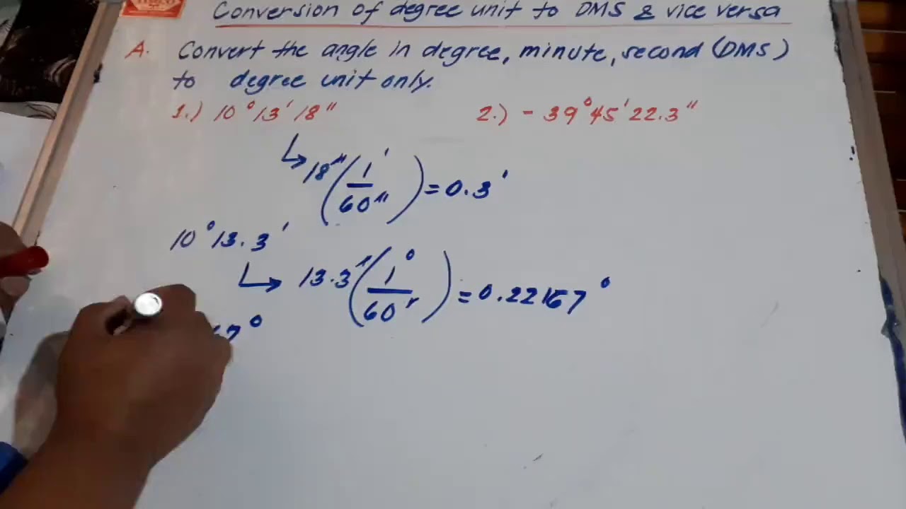 Example 2 Conversion DMS to degree unit only - YouTube