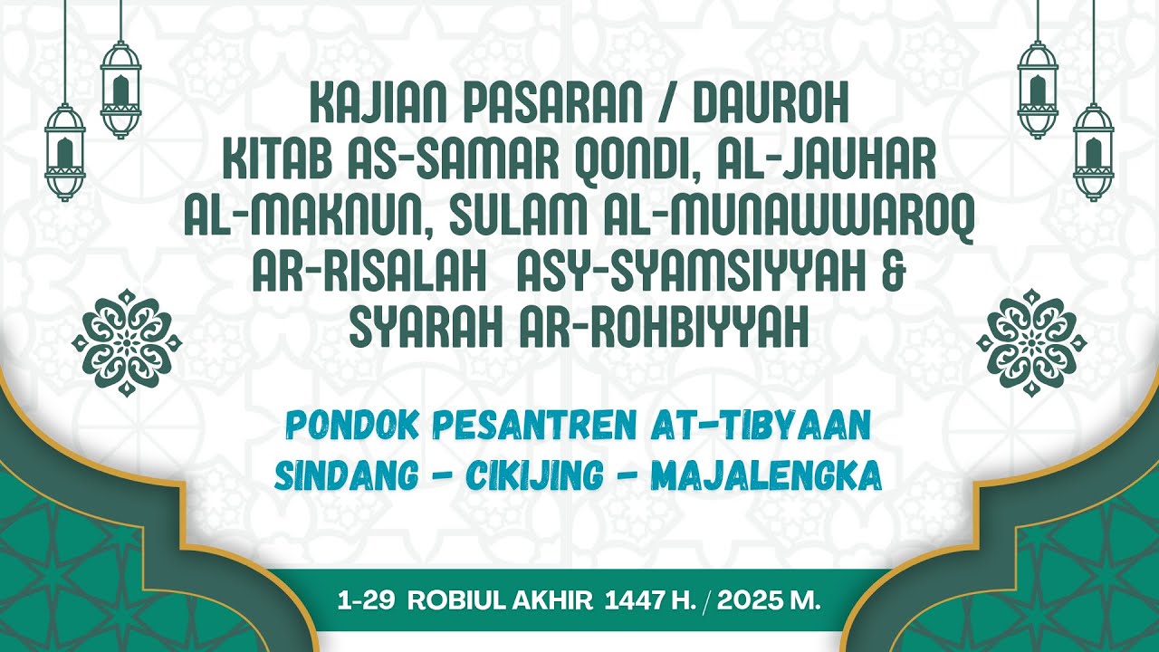 🟢 Live Kajian Pasaran / Dauroh Kitab Syamsiyyah Hal 88-102 Tgl 091025 ...