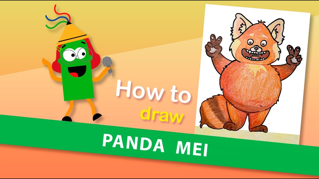 How to draw Panda Mei from cartoon "Turning red". Drawing together with ...