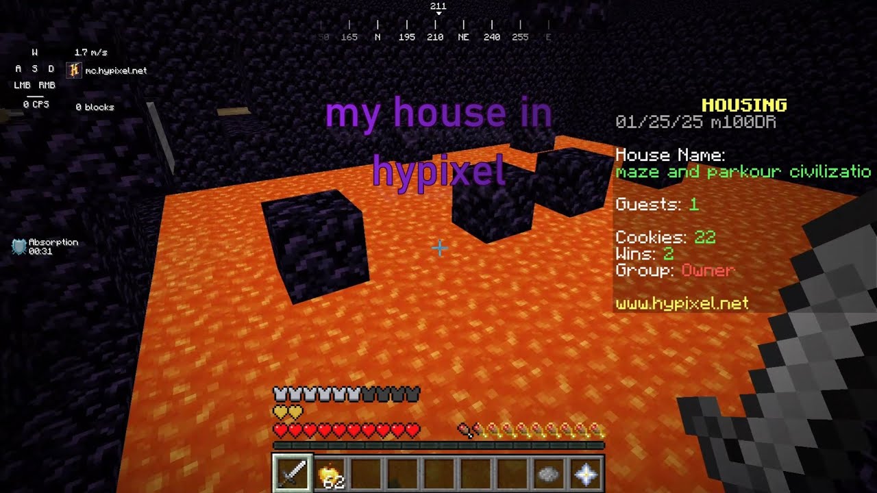 playing my house in hypixel housing (completed version) - YouTube
