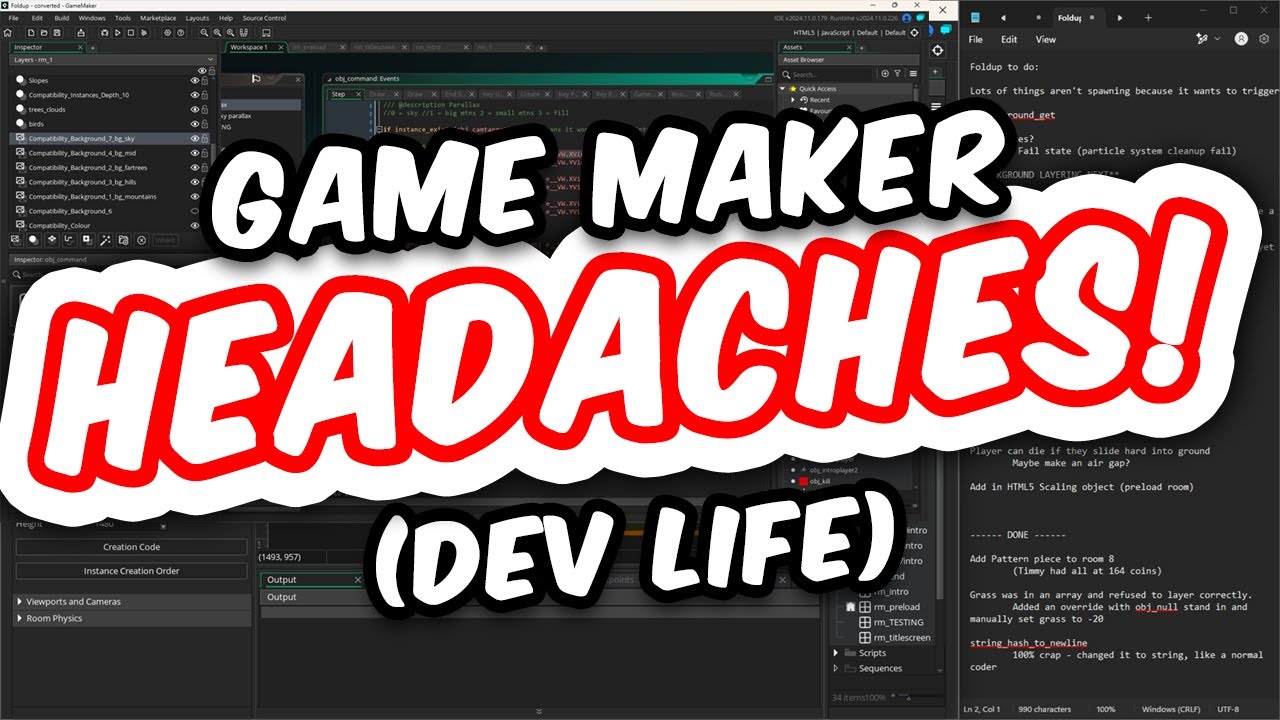 GameMaker Headaches (dev life) - YouTube
