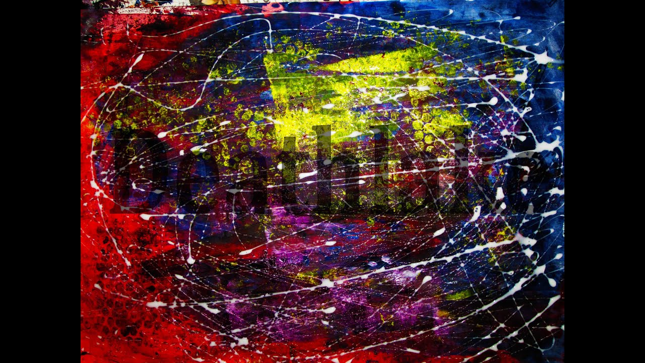 how to do bubble wrap imprint and glue art speedpaint - YouTube