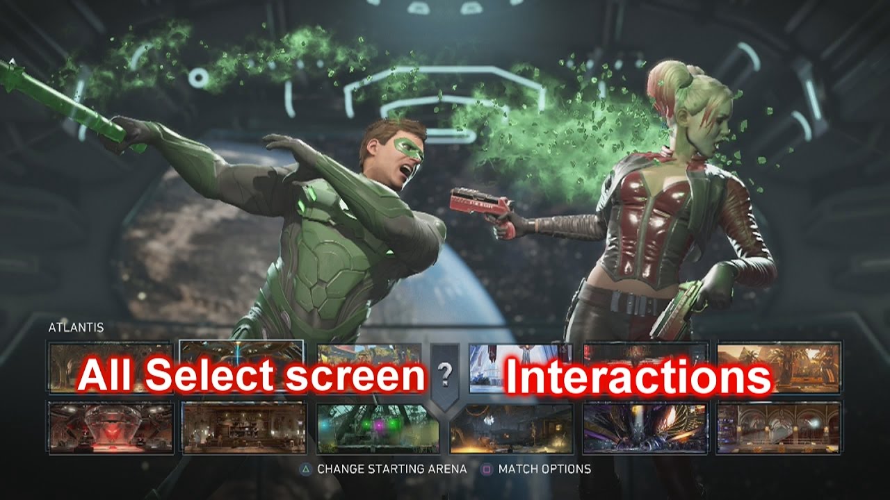 Injustice 2- all select screen interactions - YouTube