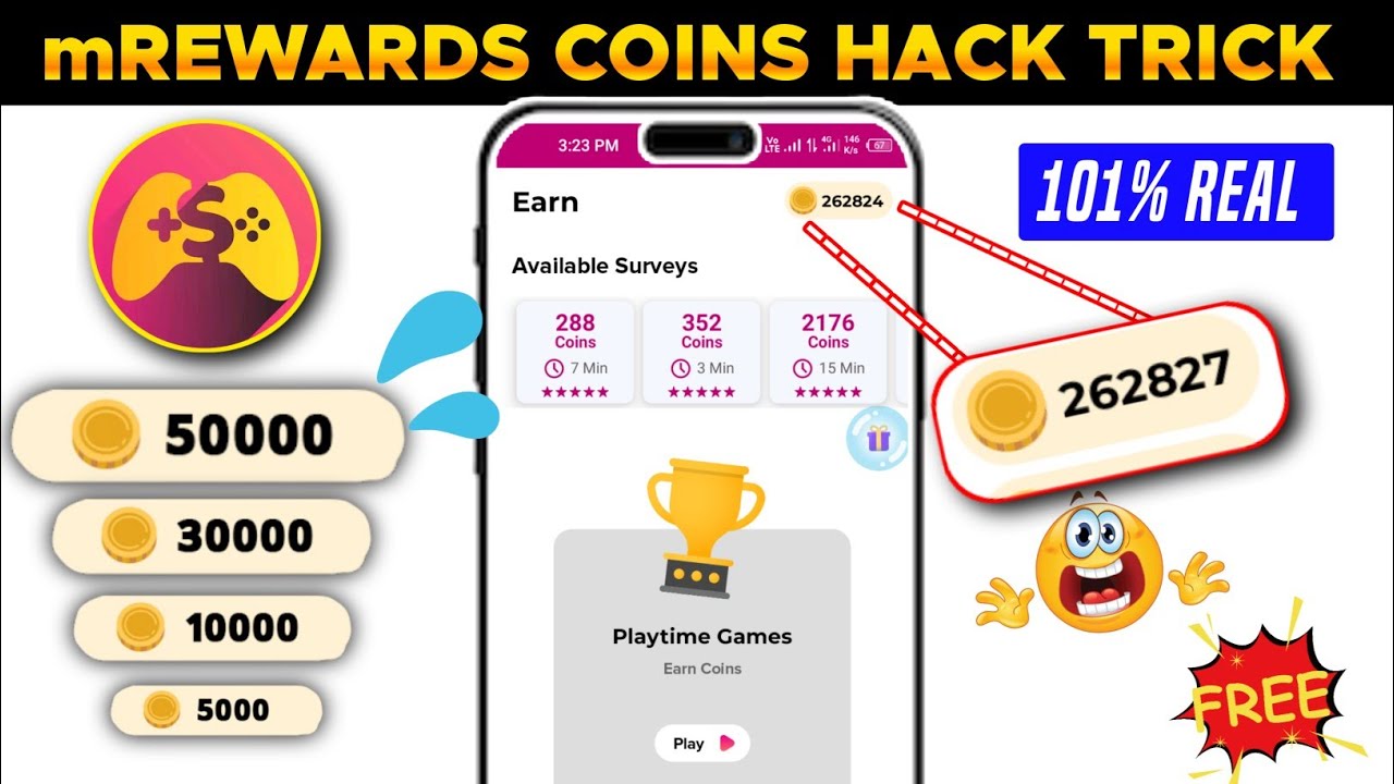 mRewards app trick 💯🤑 || m Rewards app new coin trick || m rewards app ...