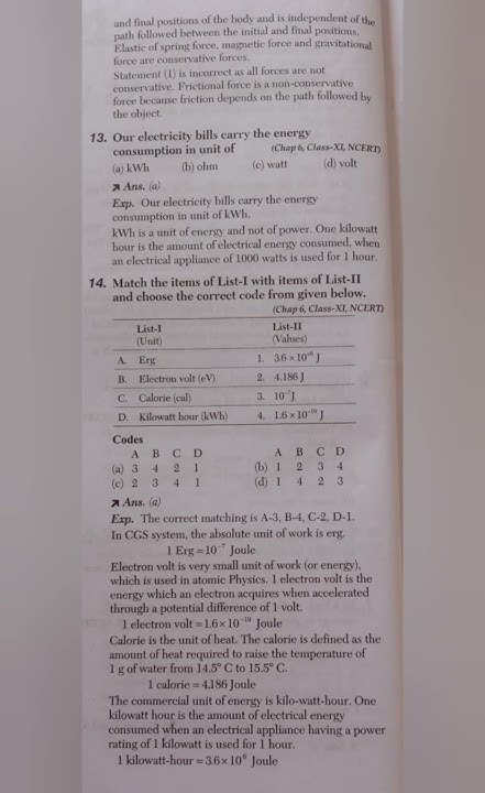 Work , Energy and Power MCQs - YouTube