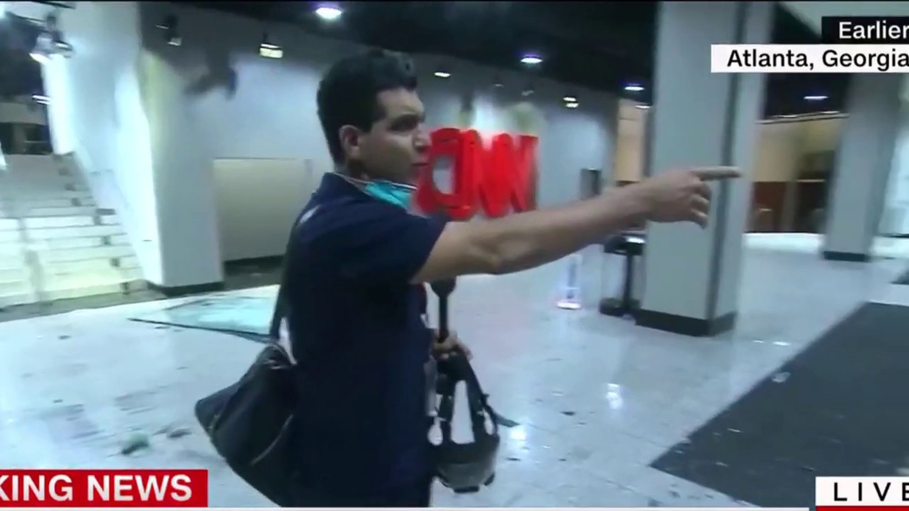 (CRAZY) CNN Atlanta Headquarters Attacked and Damaged (George Floyds ...