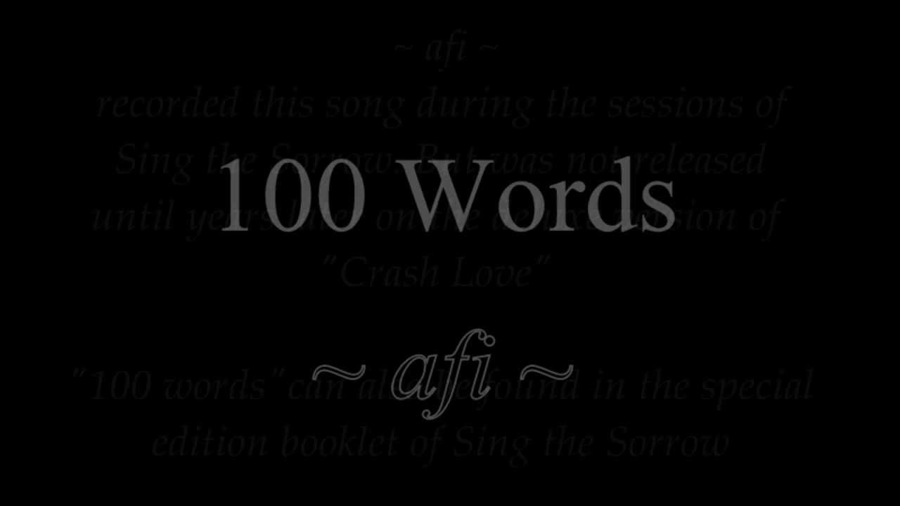 100 Words - AFI (lyrics) - YouTube