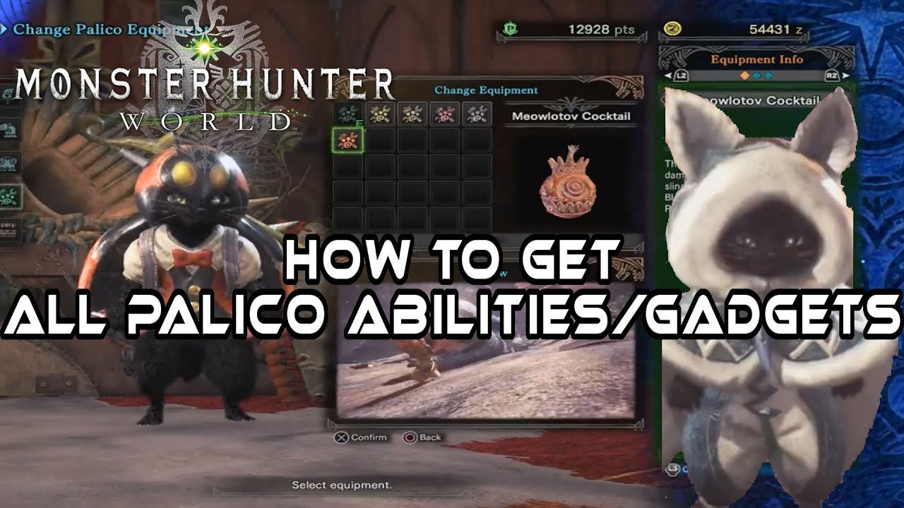 Monster Hunter World I How To Get ALL Palico Cat Abilities ...