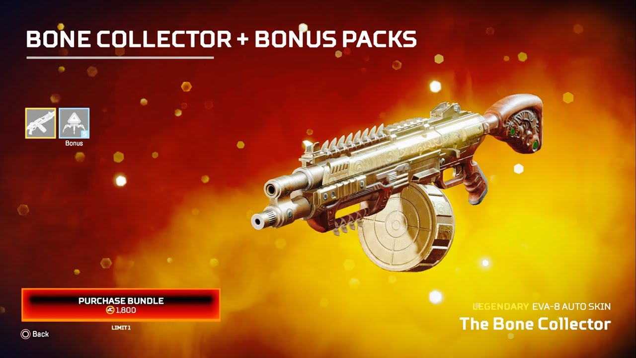 Apex legends item shop Bone Collector + Bonus Packs BUNDLE - YouTube
