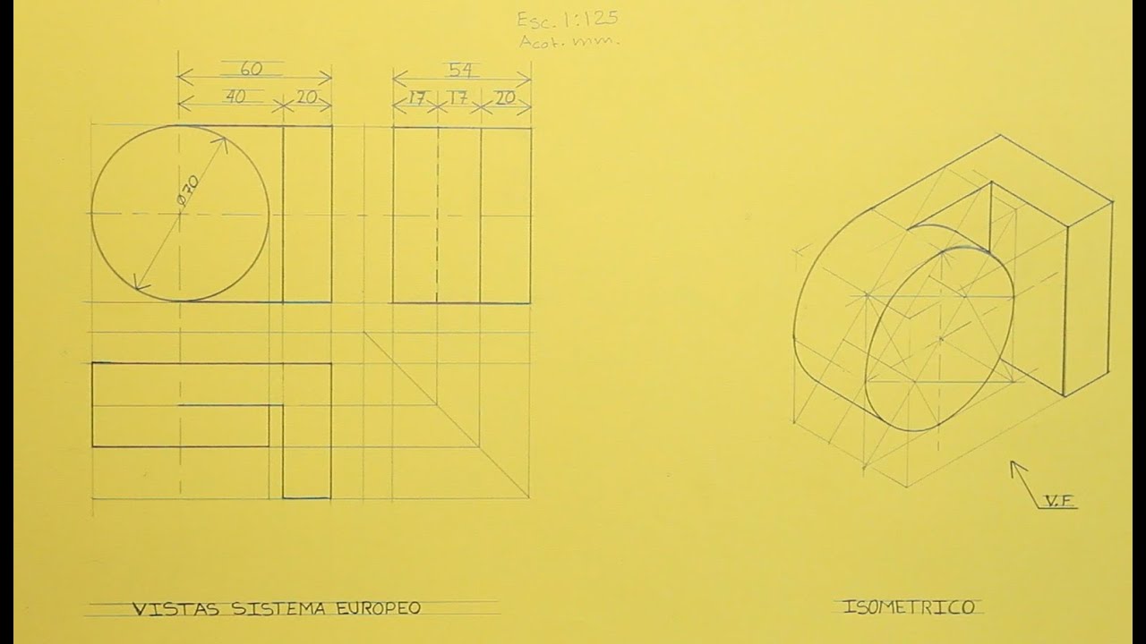 VISTAS E ISOMETRICO EJERCICIO 1 - YouTube