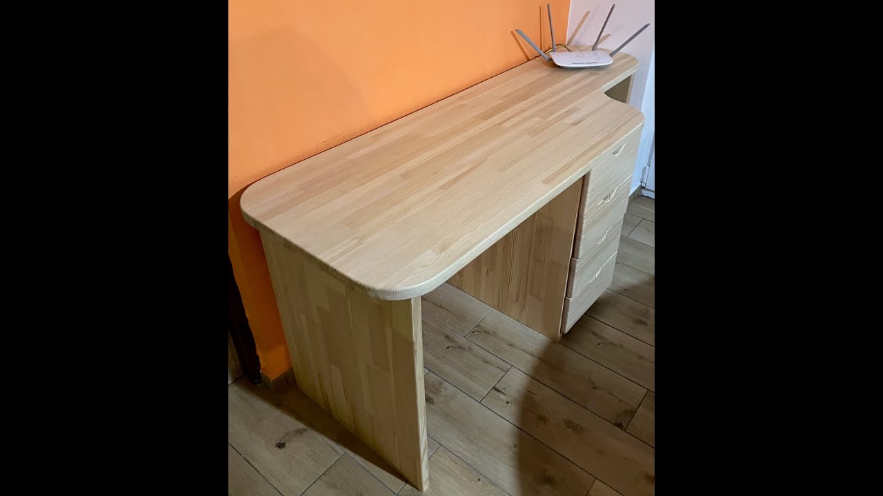 How to build and finish a pc table / DIY pc table / Masivní borovicový ...