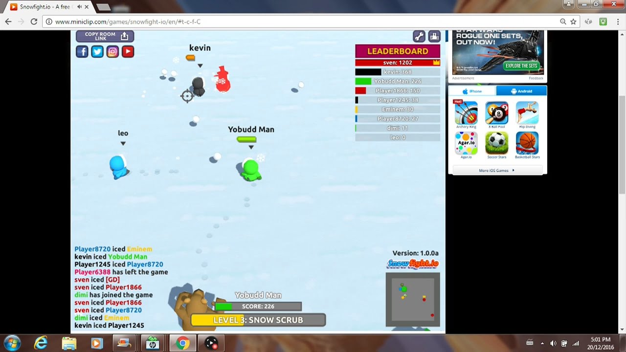 Lets Play: Snowfight.io (Miniclip) - YouTube